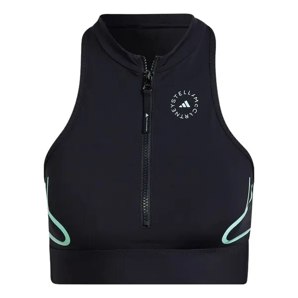 Adidas By Stella Mccartney Bikini Top With Zip Detail - Black
