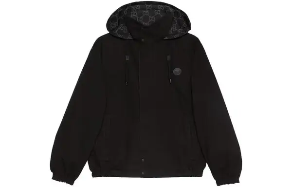 Gucci Reversible Gg Ripstop Nylon Jacket 'black Grey