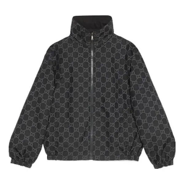 Gucci Reversible Gg Ripstop Nylon Jacket - Black/grey