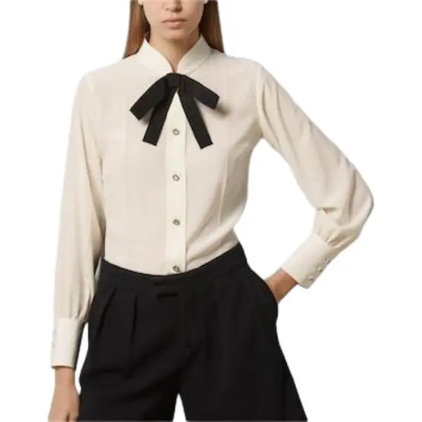 Gucci Silk Crepe De Chine Shirt With Bow Detail