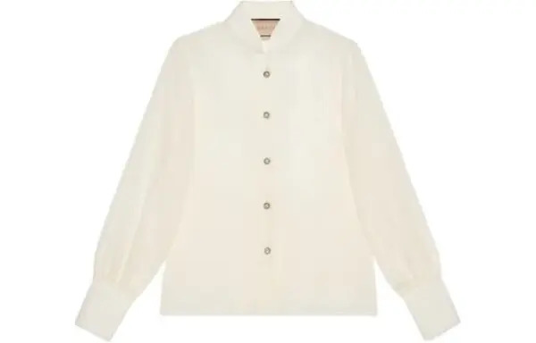 Gucci Silk Crepe De Chine Shirt With Bow Detail