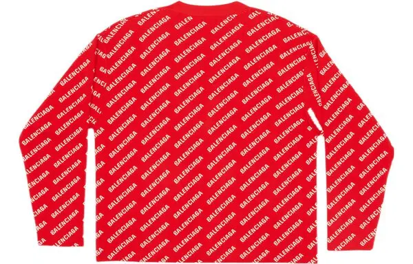 Balenciaga Mini Allover Logo Cardigan 'red White