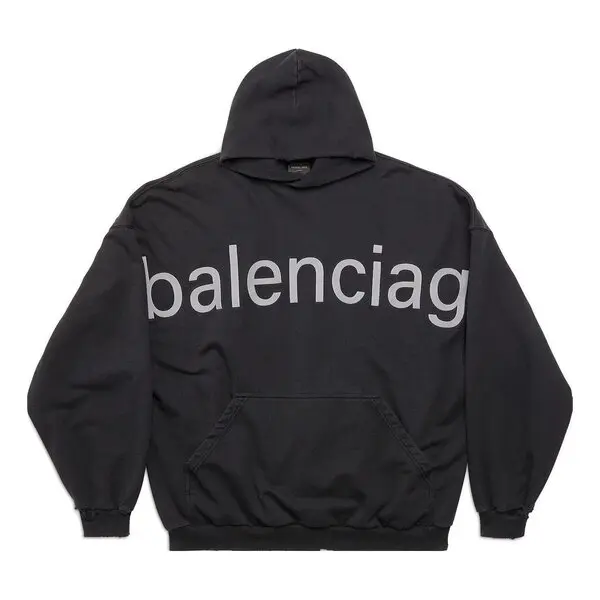 Balenciaga Logo Print Popover Hoodie