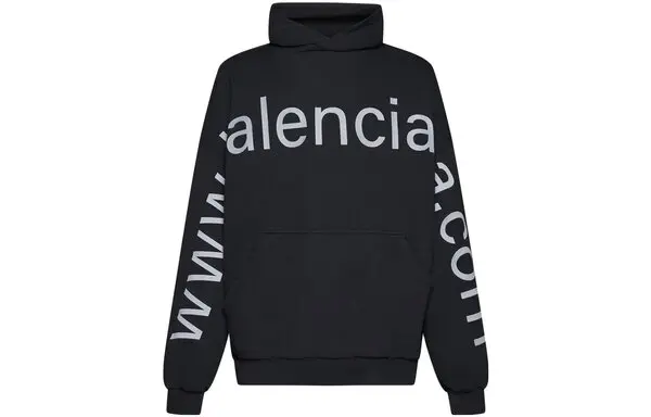 Balenciaga Logo Print Popover Hoodie