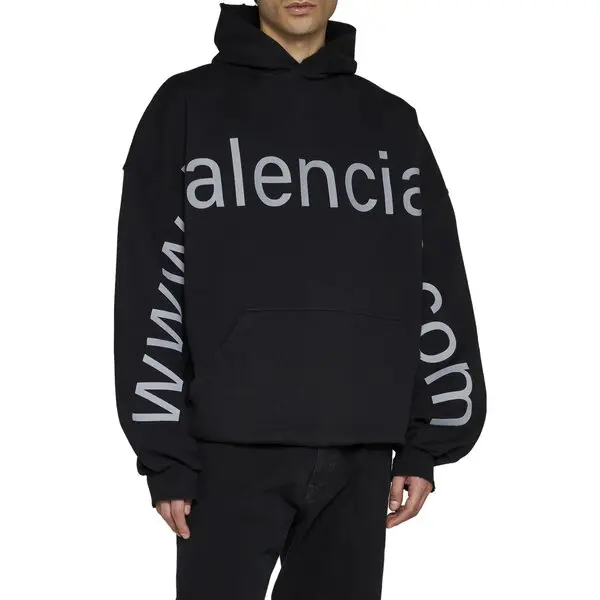 Balenciaga Logo Print Popover Hoodie