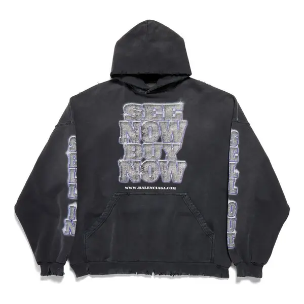 Balenciaga See Now Buy Now" Hoodie - Black