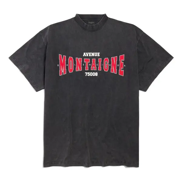 Balenciaga Montaigne Oversized T-shirt - Black Faded