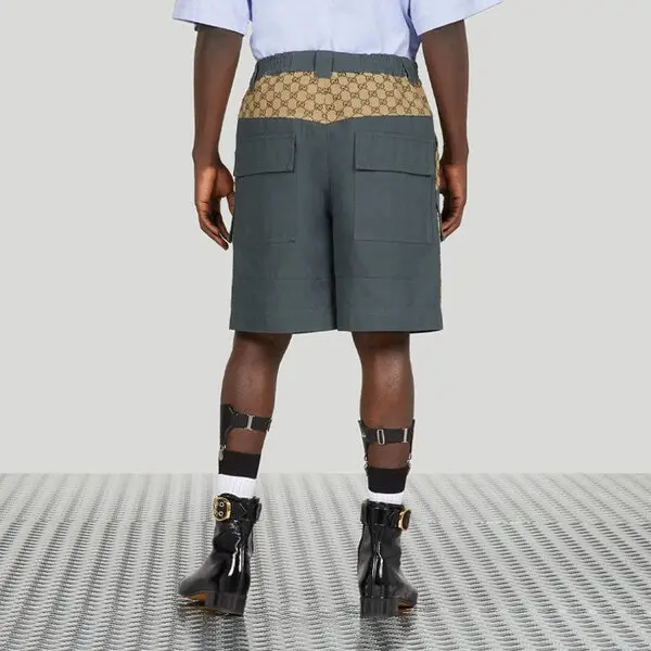 Gucci Cotton Canvas Bermuda Gg Insert Shorts