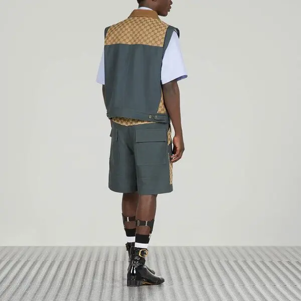 Gucci Cotton Canvas Bermuda Gg Insert Shorts