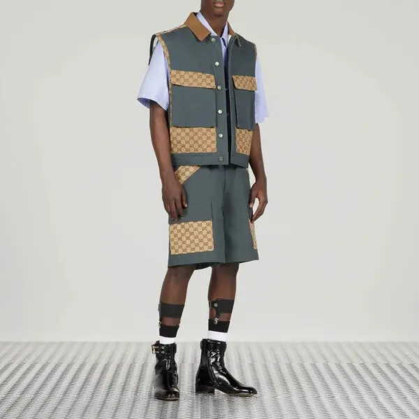 Gucci Cotton Canvas Bermuda Gg Insert Shorts
