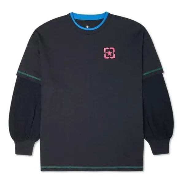 CONVERSE Logo Detail Long Sleeve Sweater