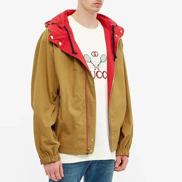 Gucci Reversible Logo Arm Hooded Jacket