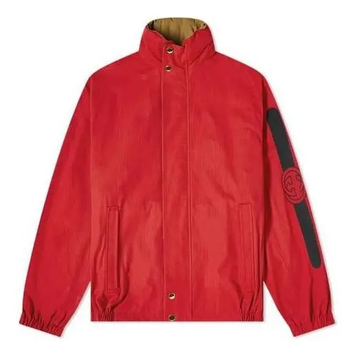 Gucci Reversible Logo Arm Hooded Jacket - Red
