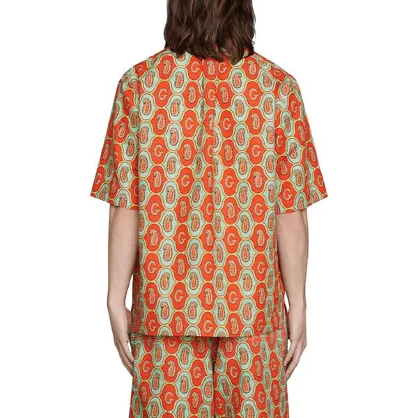 Gucci Cotton Linen G Paisley Shirt - Orange