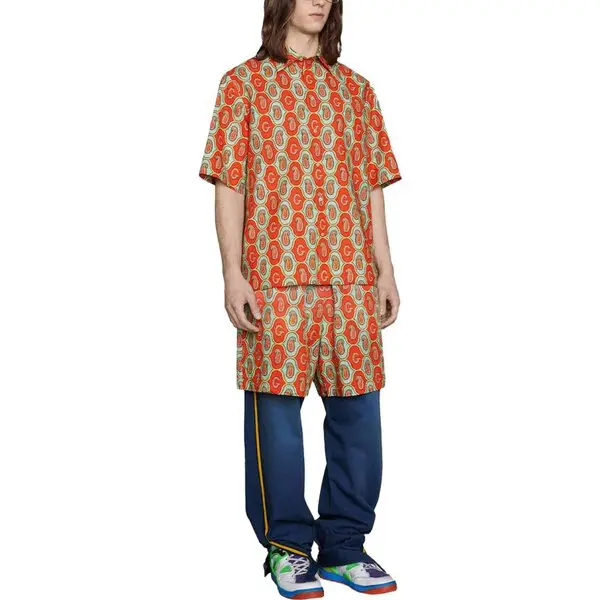 Gucci Cotton Linen G Paisley Shirt - Orange