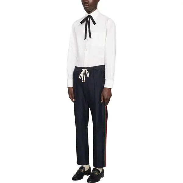 Gucci Cotton Trouser With Web Detail
