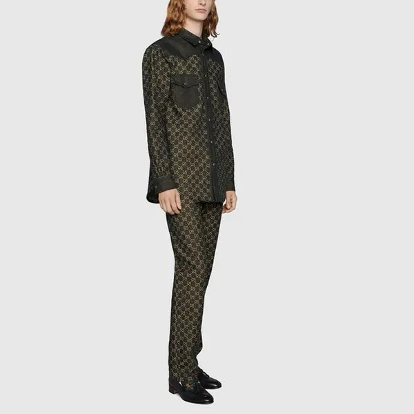 Gucci Gg Jacquard Denim Shirt