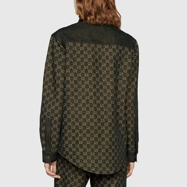 Gucci Gg Jacquard Denim Shirt