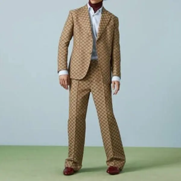 Gucci Gg Supreme Linen Formal Jacket Ebony
