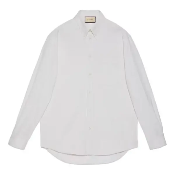 Gucci Oxford Cotton Shirt With Embroidery
