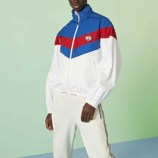 Gucci Nylon Zip Jacket With Patch