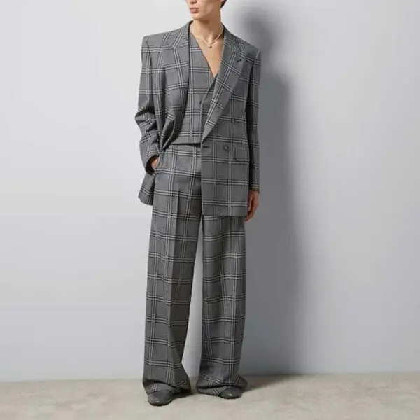 Gucci Horsebit Check Wool Tailored Pant