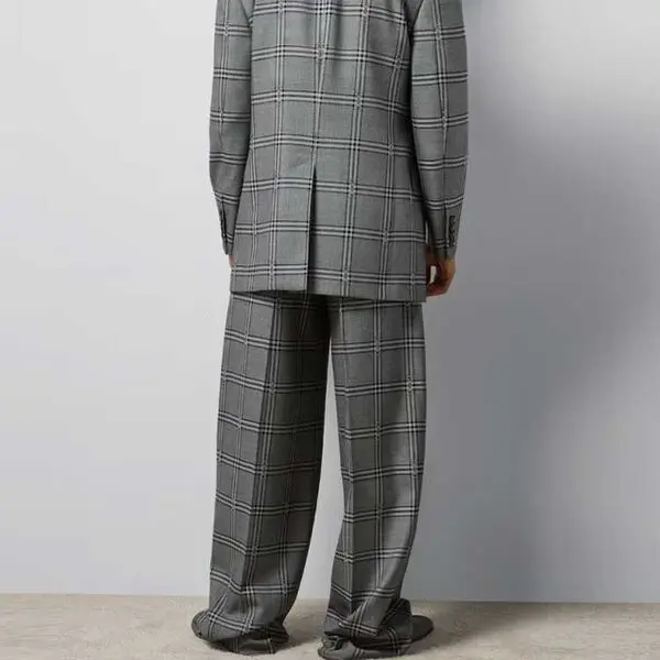 Gucci Horsebit Check Wool Tailored Pant - Grey