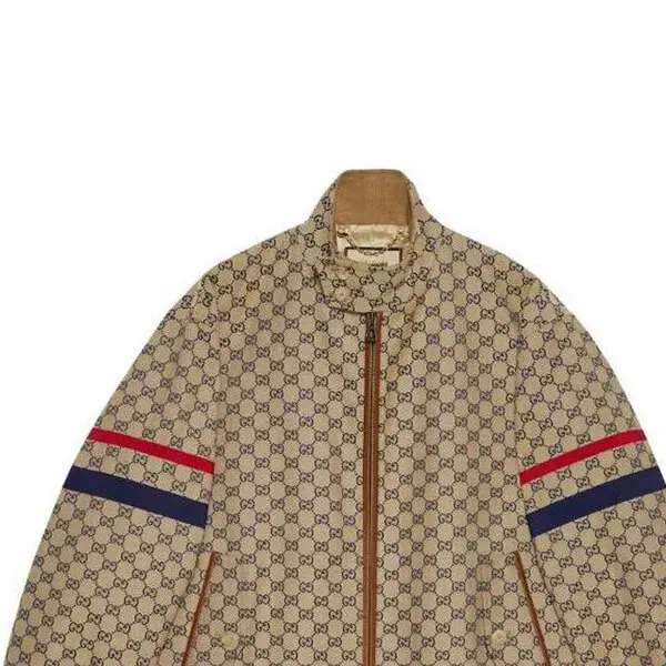 Gucci Gg Cotton Canvas Zip Jacket