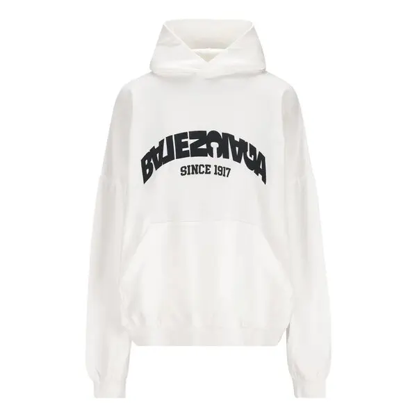 Balenciaga Back Flip Round Hoodie - White/black
