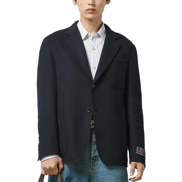 Gucci Lightweight Wool Blazer With Web Label