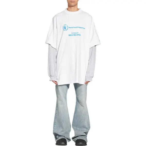 Balenciaga X Wfp Double Sleeves T-shirt