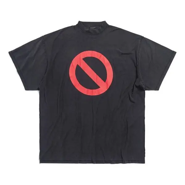 Balenciaga Bfrnd Series Inside-out Oversized T-shirt - Black Faded