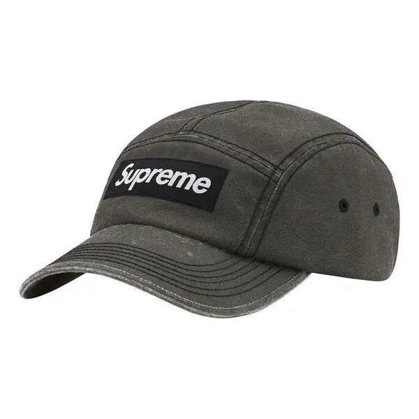 Supreme Washed Cordura Camp Cap - Grey/black/white