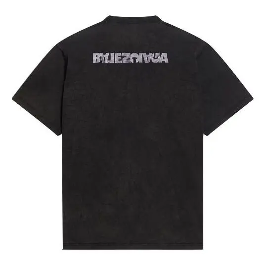 Balenciaga Turn Slit T-shirt - Washed Black