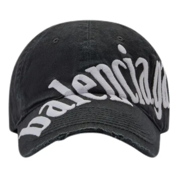 Balenciaga Diagonal Logo Baseball Cap - Black/white