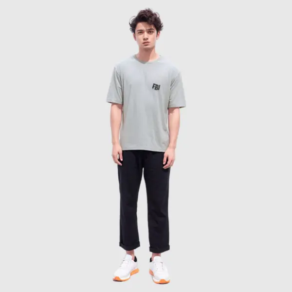 Balenciaga Fbi Oversized T-shirt 'heather Grey Black - Heather Grey/black