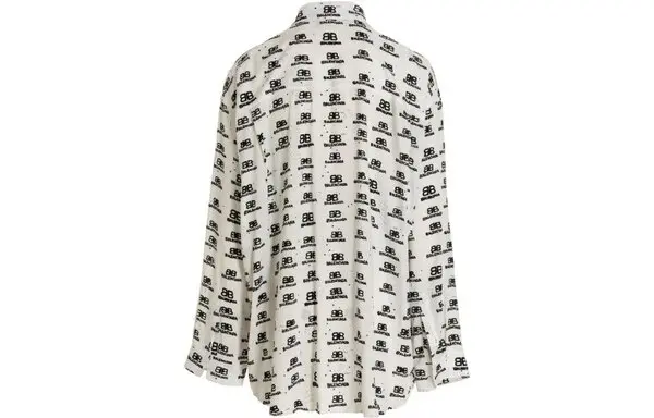Balenciaga Bb Icon Poplin Shirt 'white Black