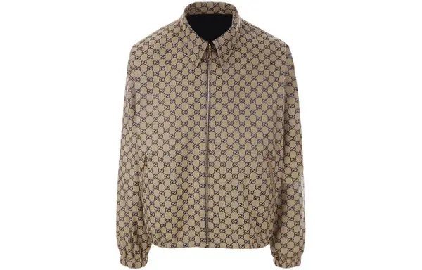 Gucci Gg Polyester Reversible Jacket 'blue Beige