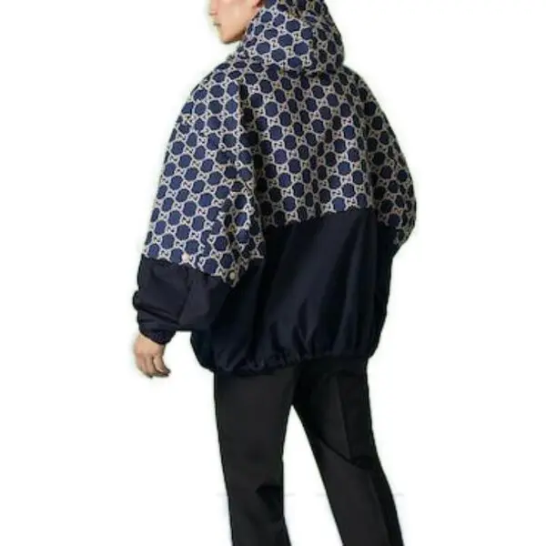 Gucci Gg Ripstop Fabric Zip Jacket 'blue Ivory