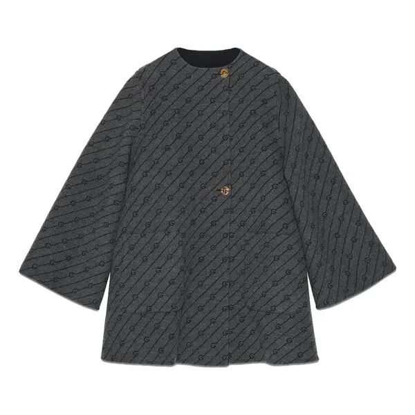 Gucci Reversible Diagonal G Wool Coat - Black