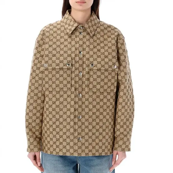 Gucci Gg Canvas Shirt 'beige Ebony
