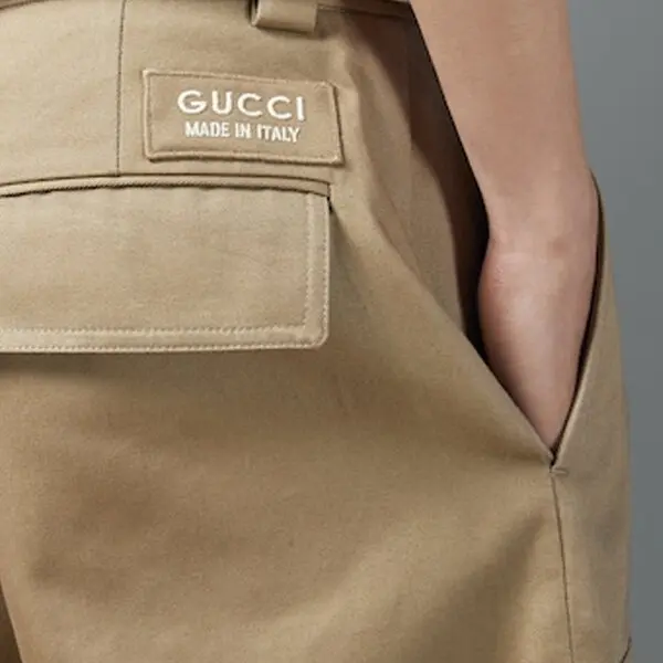 Gucci Cotton Wide Leg Cargo Pant