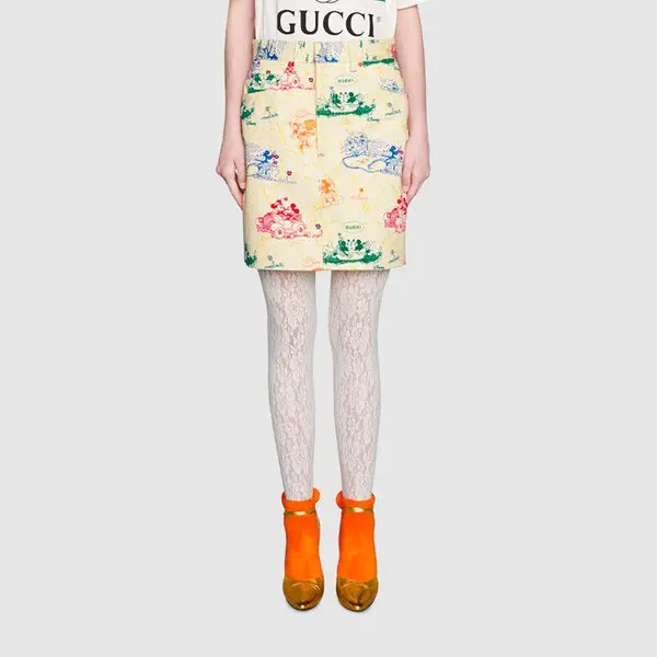 Gucci X Disney Mickey And Minnie Printed Skirt