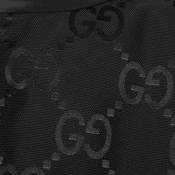 Gucci Nylon Down Jacket With Gg Inserts - Black