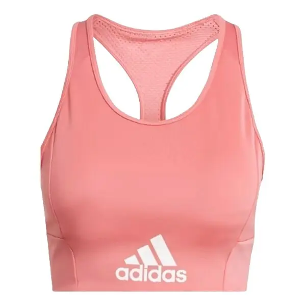 Adidas Aeroready Designed 2 Move Logo Padded Sports Bra Asia Sizing 'pink White - Pink/white