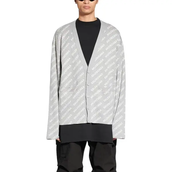 Balenciaga Mini Allover Logo Cardigan