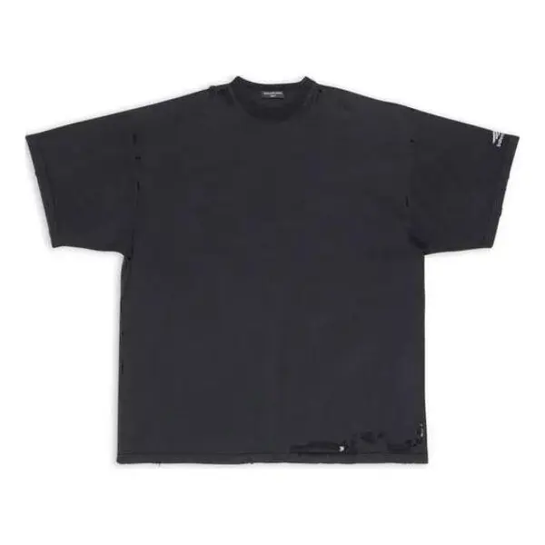 Balenciaga 3b Sports Icon Repaired Oversized T-shirt - Washed Black