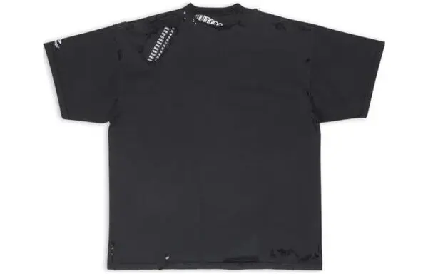 Balenciaga 3b Sports Icon Repaired Oversized T-shirt - Washed Black