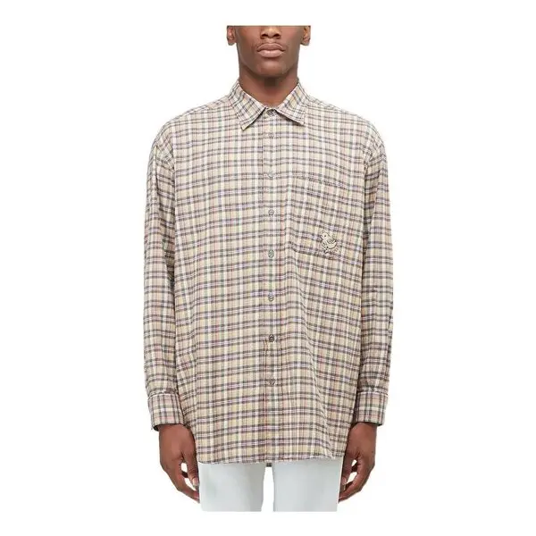 Gucci Chicken Embroidery Check Shirt