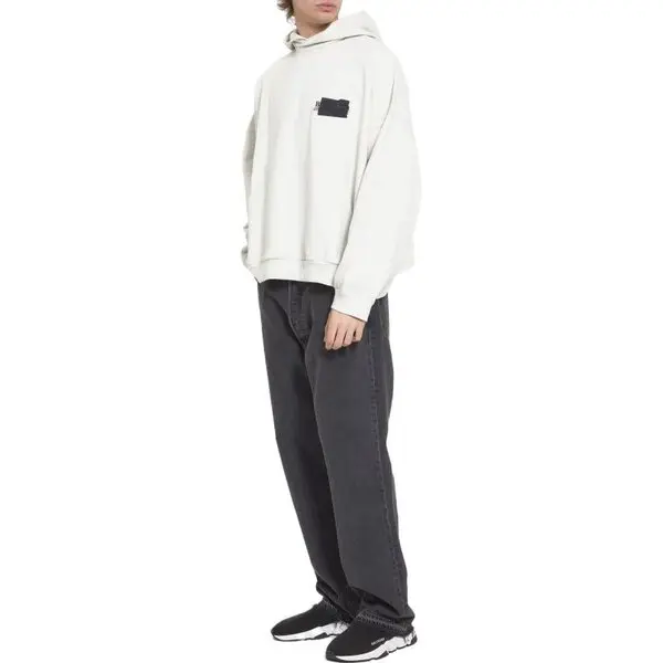 Balenciaga Oversized Hoodie With Graphic Detail - Ecru